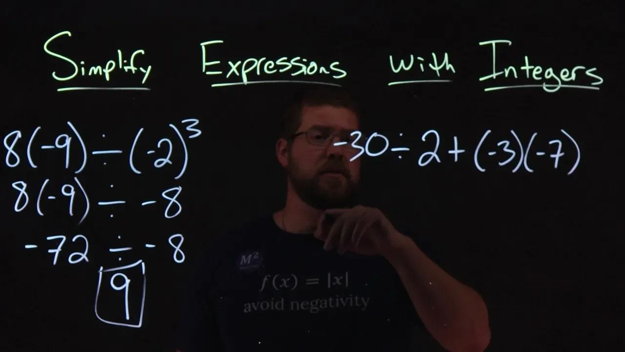 How to Simplify Expressions with Integers | Two Examples | Part 2 ...
