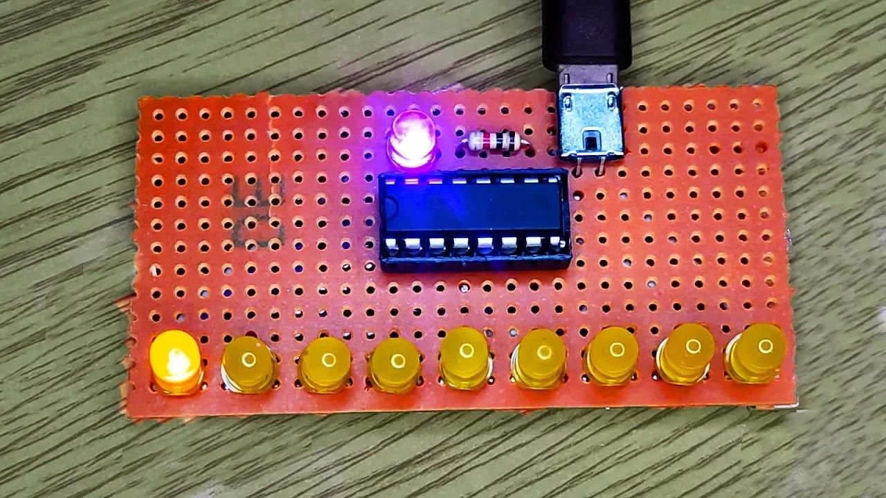 Led Chaser With Only 4017 IC || DIY Simple Led chaser