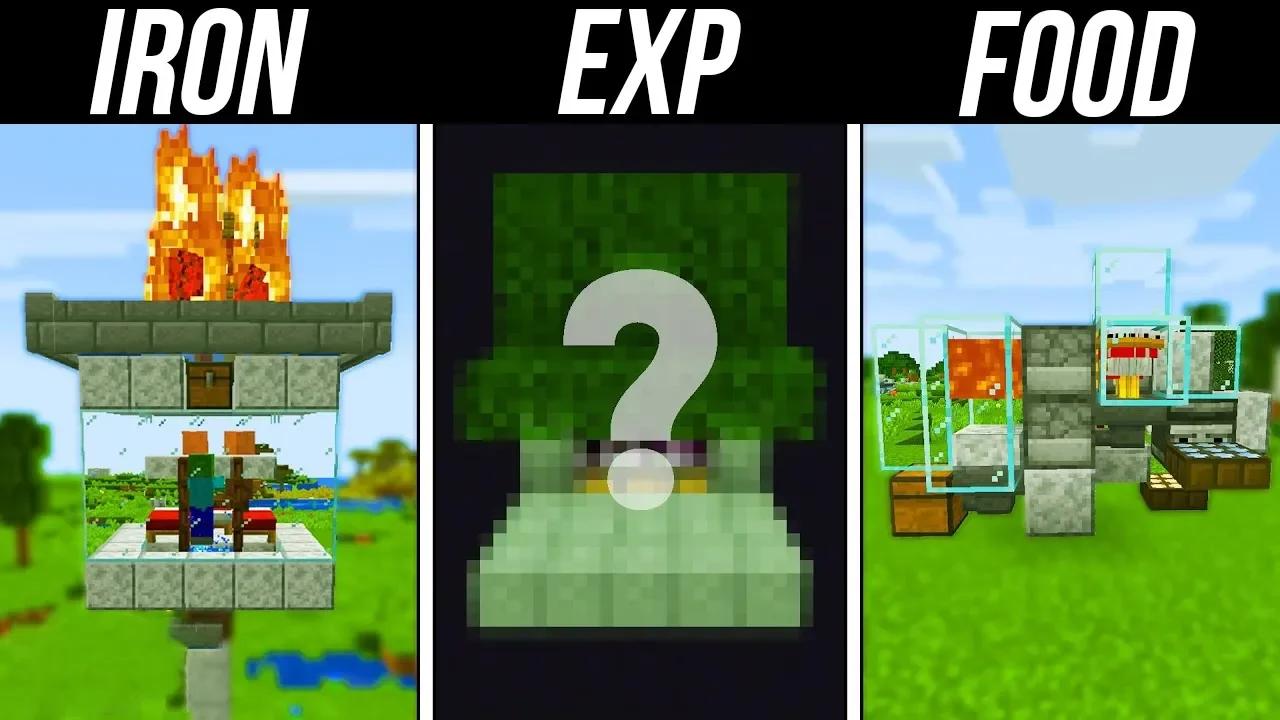 Best farms in minecraft : IRON FARM, XP FARM, FOOD FARM