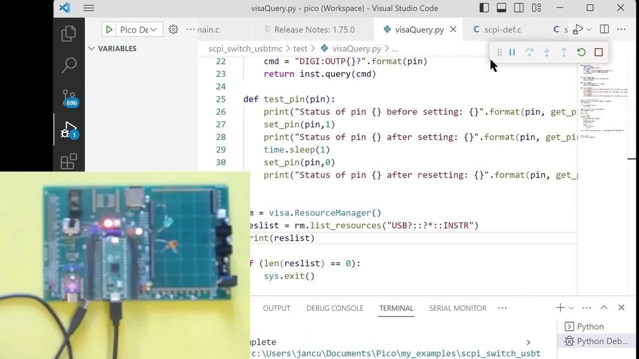 Raspberry Pico Lab Switch With Scpi And Usbtmc Support Test With Pyvisa