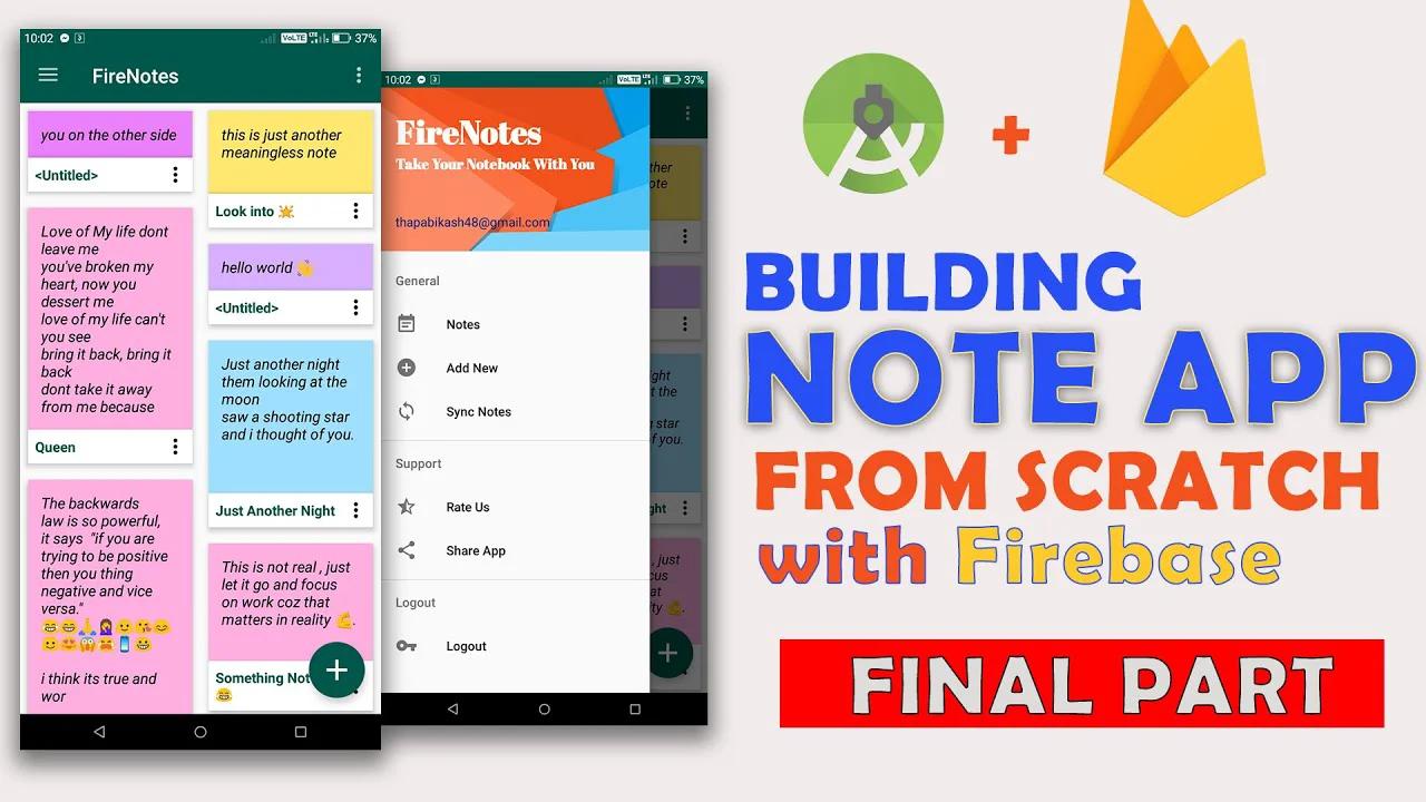 Android Note Taking App Tutorial With Firebase | Final Part | Animation & Bug fixes