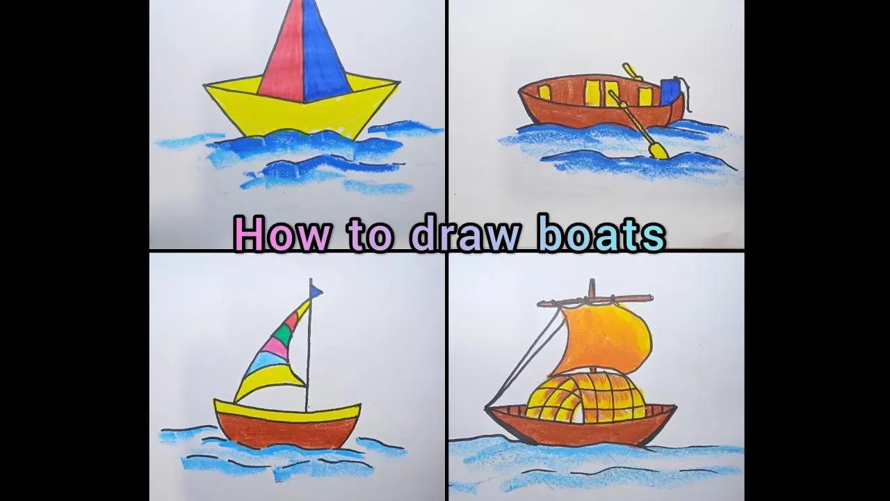 How To draw boats | Kids drawing | Drawing