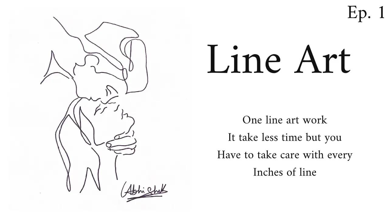 How to draw single line art || line art