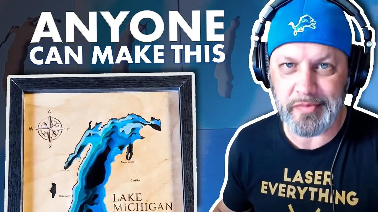 Create Stunning Lake Michigan Map Shadow Box with Laser Cutting