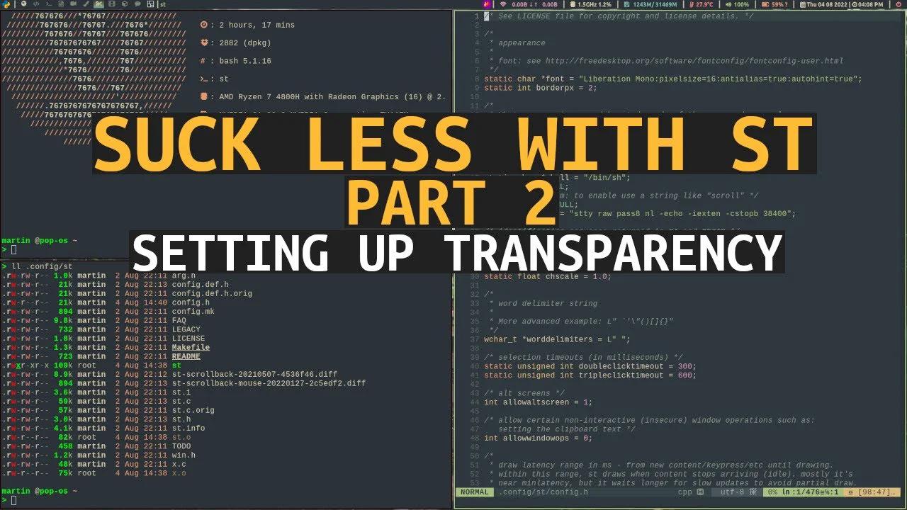 Enable transparency in ST with the alpha patch.