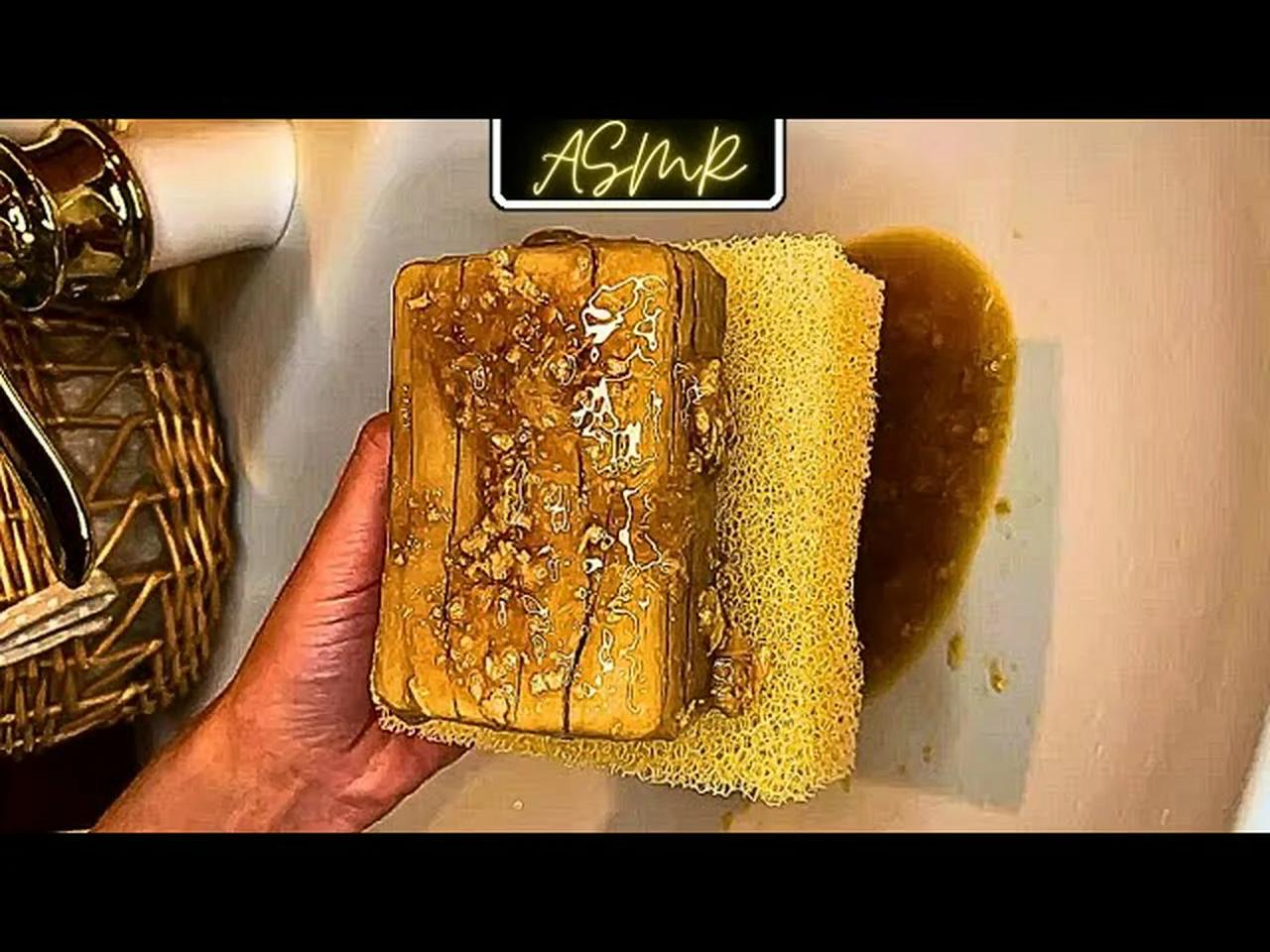 ASMR 🧡💛 EXTREMELY MUSHY SOAP 🌸 SOAKED SPONGE SQUISH 🌼 ULTIMATE SATISFACTION 🌸 SUPER RELAXING 🚿💦"