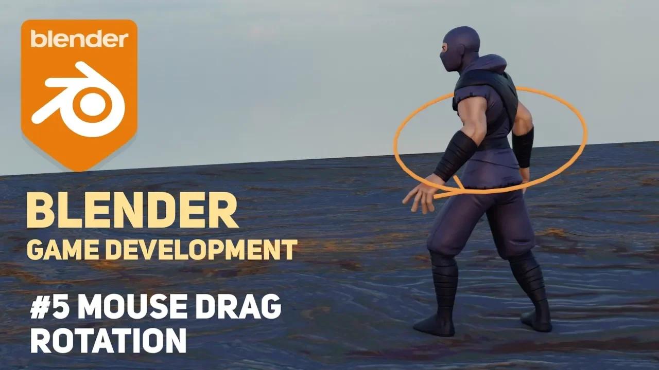 Blender Game Development #5 Mouse Drag Rotation (in Hindi)
