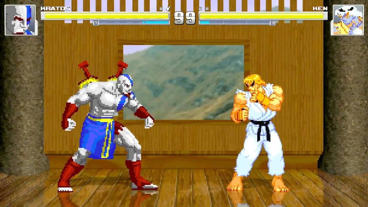 KRATOS vs KEN LUTA ÉPICA INSANA DE MUGEN!
