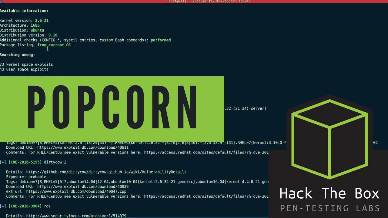 HackTheBox Walkthrough - Popcorn