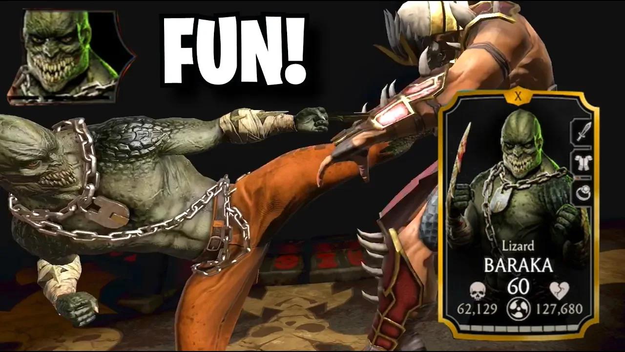 MK Mobile Lizard Baraka Review! | FULLY MAXED Lizard Baraka vs FULLY ...