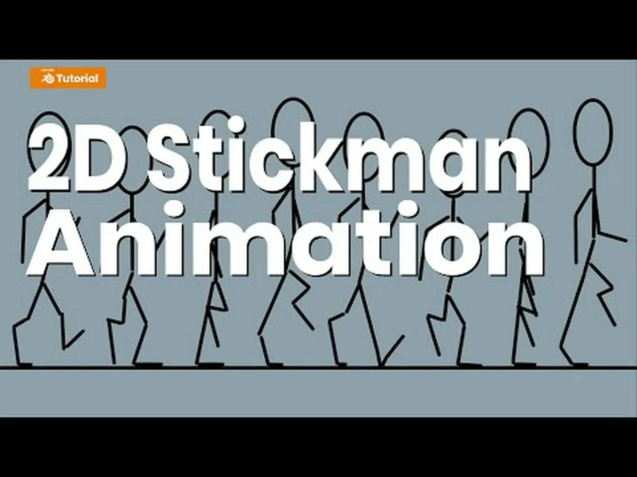 How to make a 2D stickman walk animation in Blender Grease Pencil [3.2 ...
