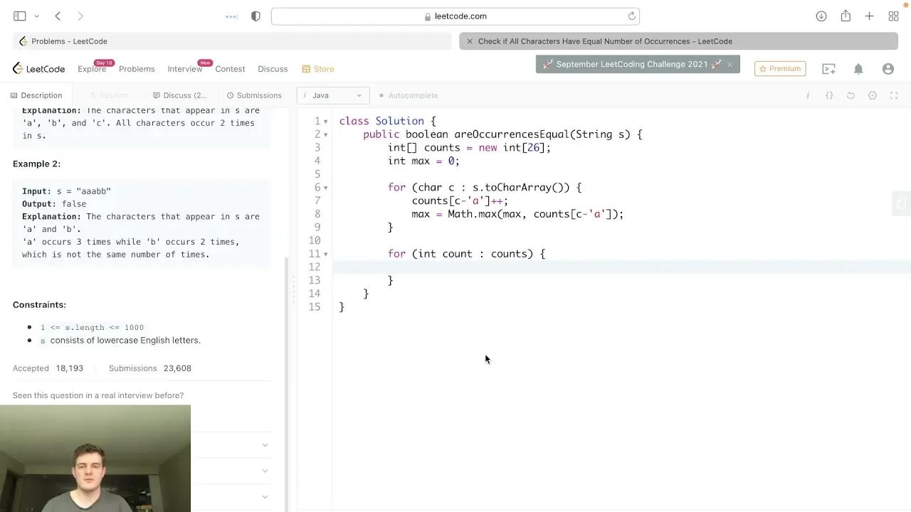 Leetcode Solution 1941 Check If All Characters Have Equal Number Of