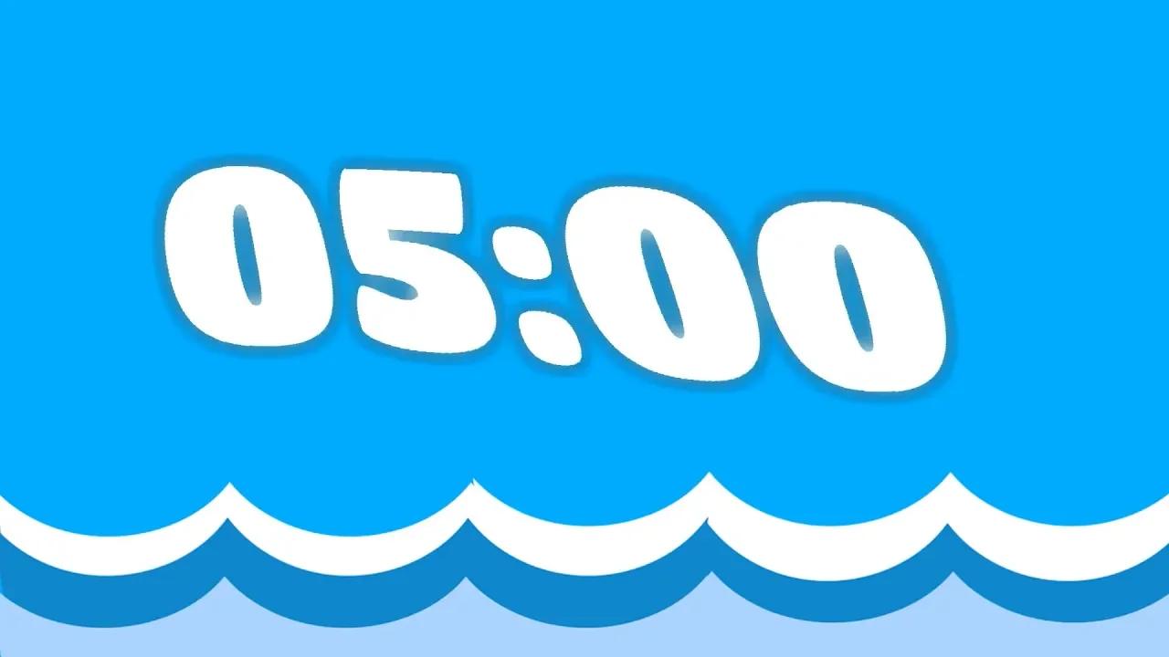 5 minute wave countdown timer with underwater sound effect 🔊