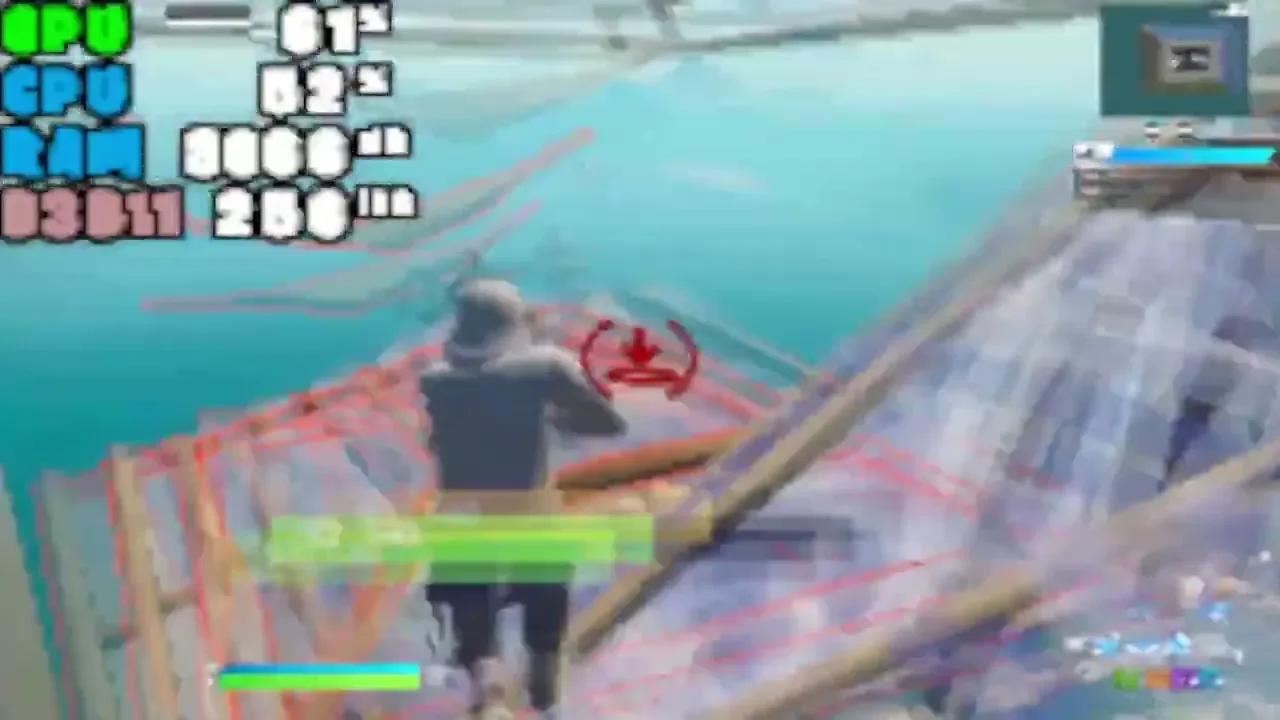 Using a ultra low resolution on fortnite (380x140)