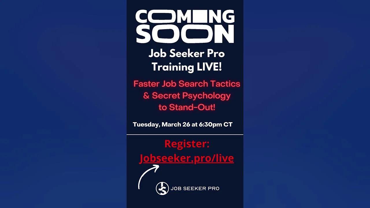 Job Seeker Pro LIVE! Tuesday night 6:30pm Central. GET NOTICED! I ...