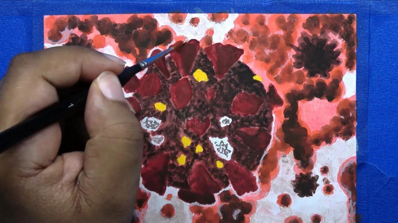 Omicron Covid Variant Drawing & Acrylic Gouache Painting | Science ...