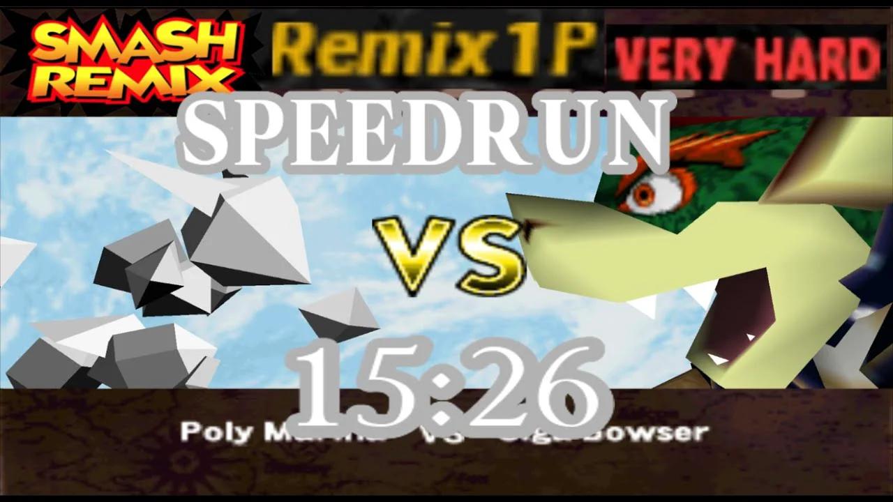 Smash Remix - Classic Mode Remix 1P Speedrun with Polygon Marina (Very Hard) in 15:26