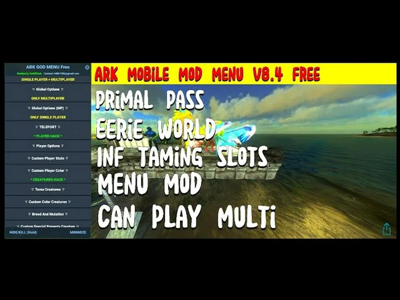 Ark Mobile Mod Menu V8.4 Free:Primal Pass,Eerie World,Inf Taming Slots ...