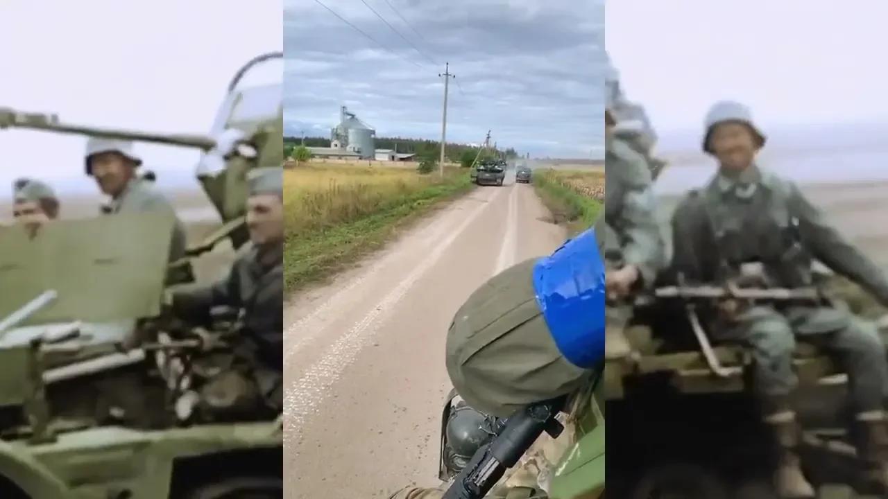Nazi symbols on Ukraine military tanks and armored vehicles