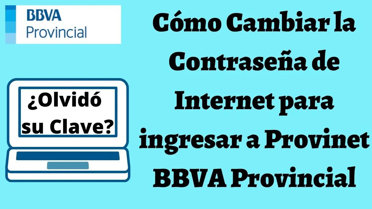 Cómo cambiar la Clave o Contraseña de Internet Provinet Personas, BBVA ...