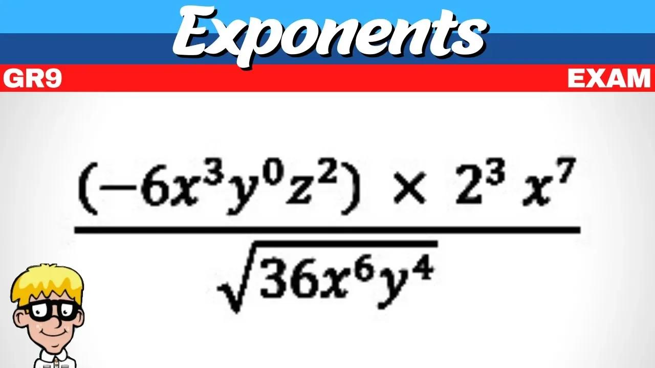 Exam Question Exponents Grade 9