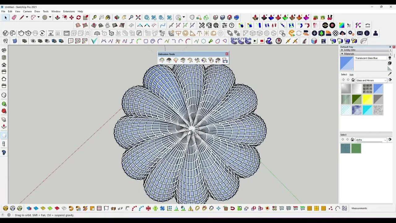 sketchup Extrusion tool / sketchup tutorial