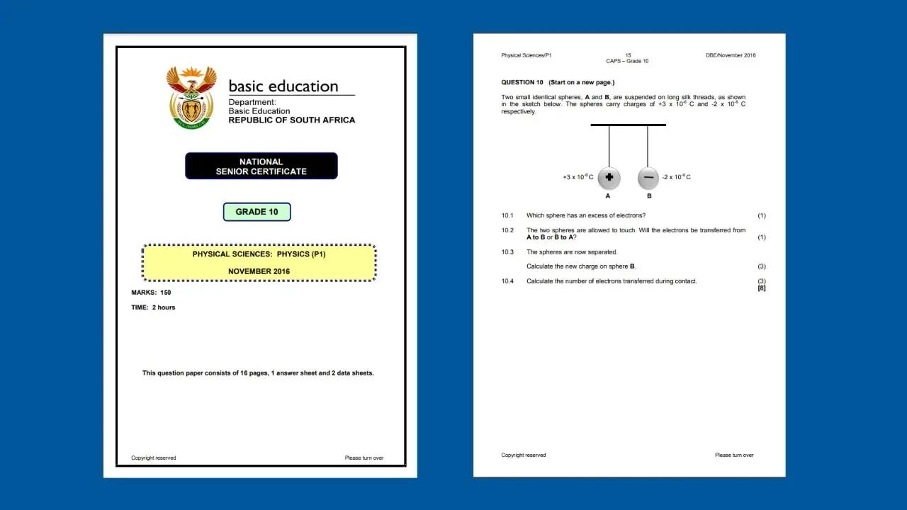Electrostatics Grade 10 Physics Exam Question, Number of Electrons ...