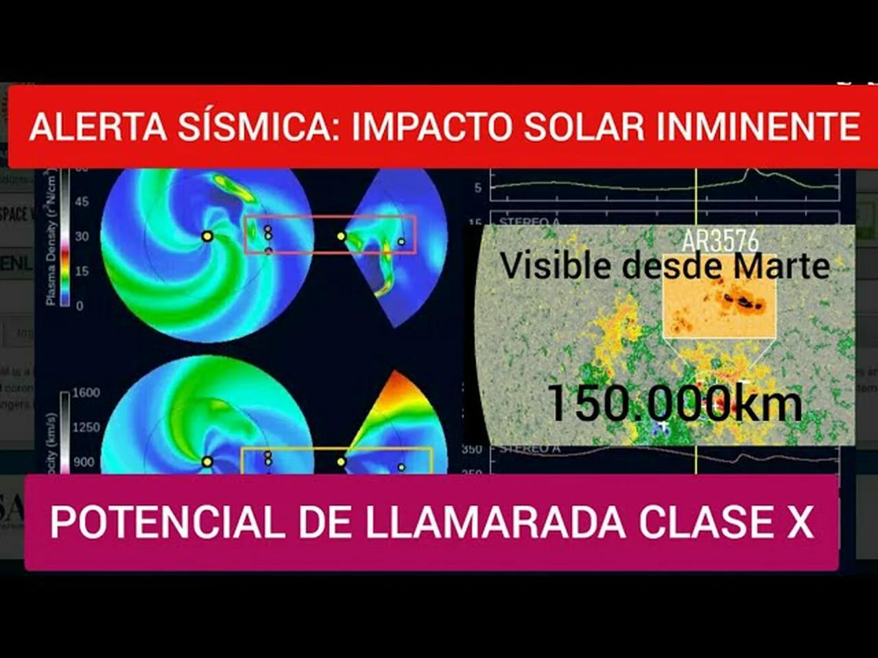 ALERTA SÍSMICA! IMPACTO SOLAR INMINENTE. POTENCIAL DE LLAMARADA CLASE X