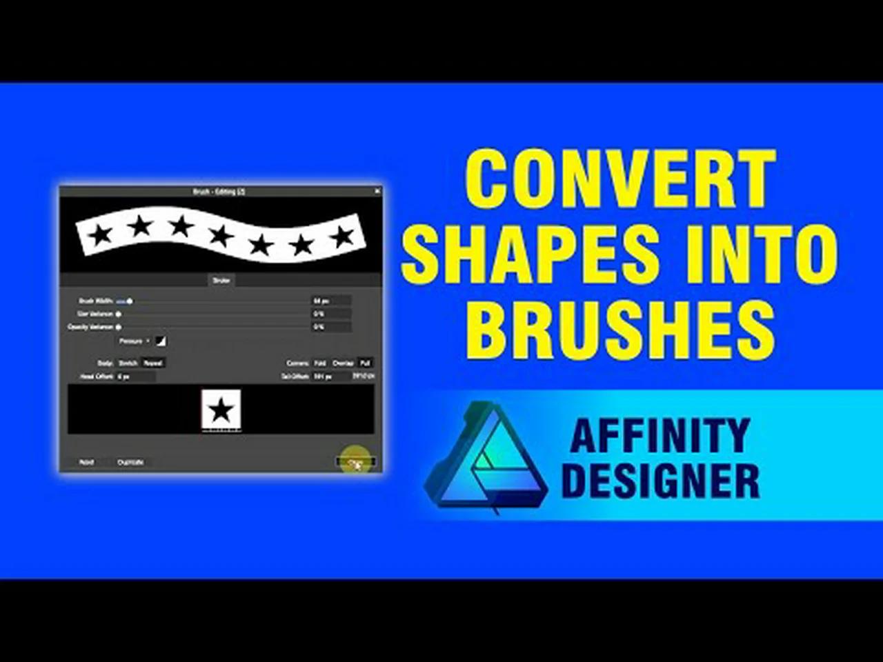 HOW TO CONVERT SHAPES INTO BRUSHES IN AFFINITY DESIGNER