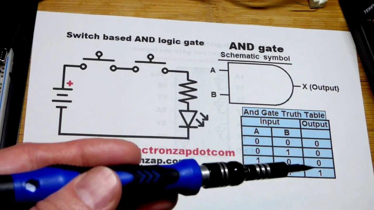 Quick And Gate Using Push Button Switches Electronics Demonstration Circuit By Electronzap