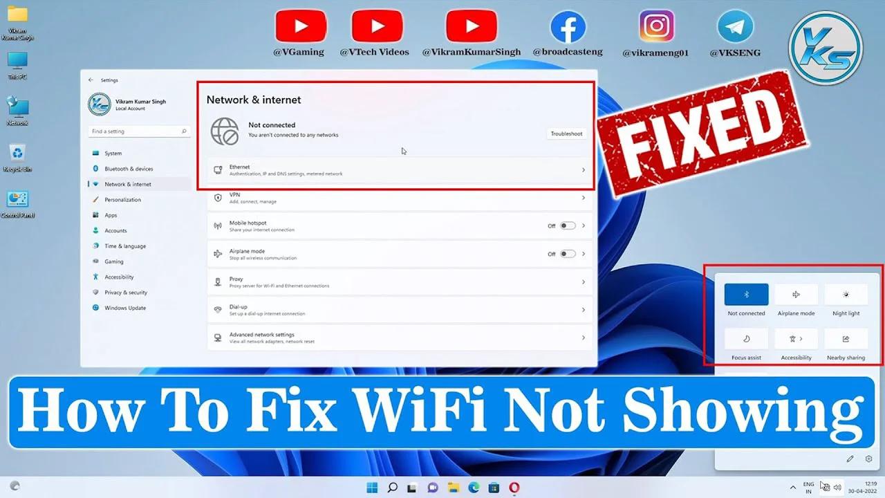 Fix WiFi Not Showing in Settings On Windows 11 | Fix Missing WiFi