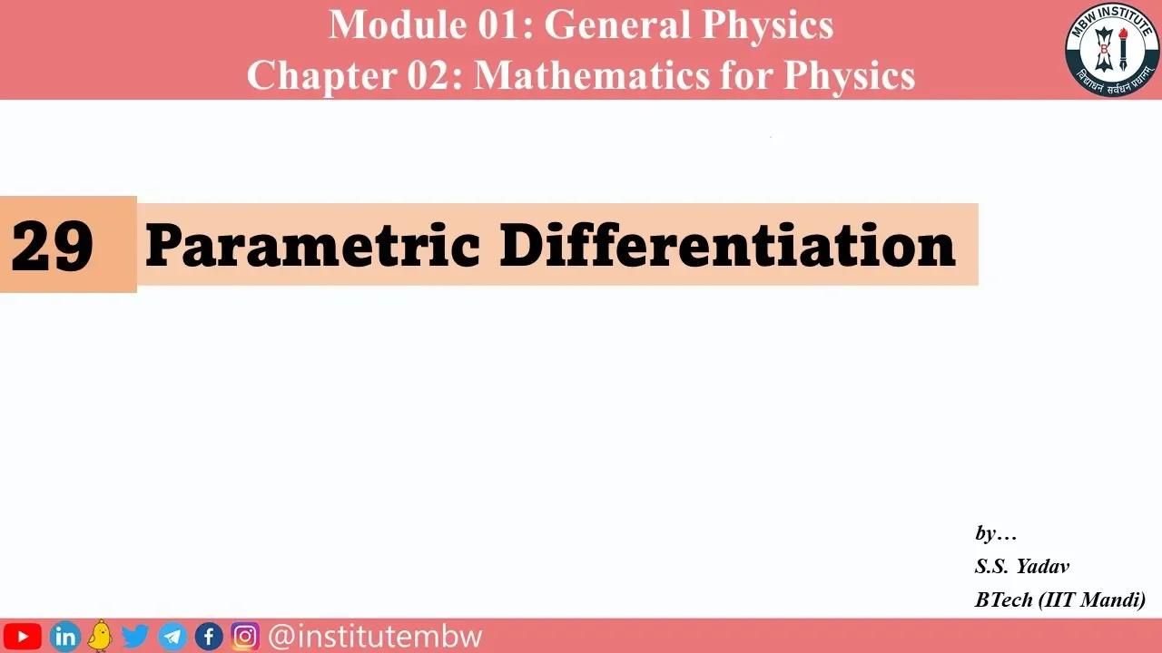 Parametric Differentiation | Chapter 02 | Module 01