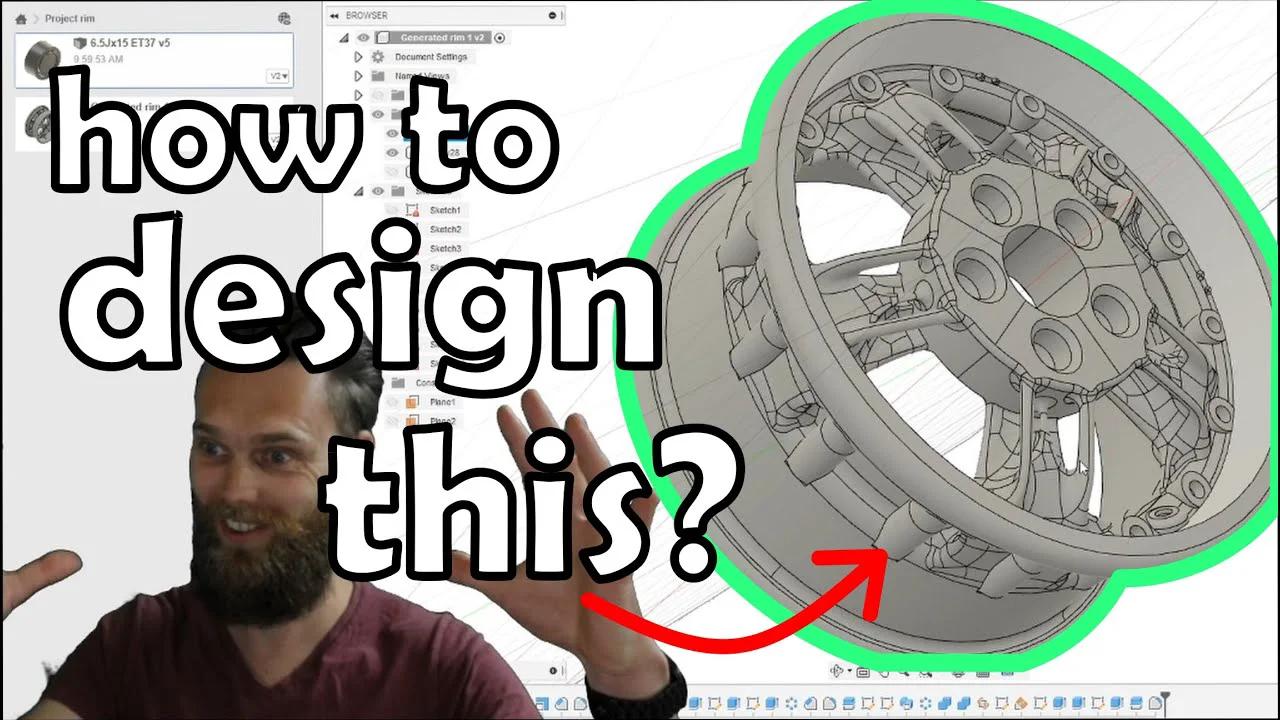Using Fusion 360 generative design to design a full-sized 3D printable rim