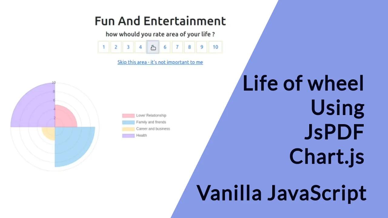 Life Of Wheel Using Vanilla JavaScript, JsPDF and Chart.js | JavaScript Project For Beginner