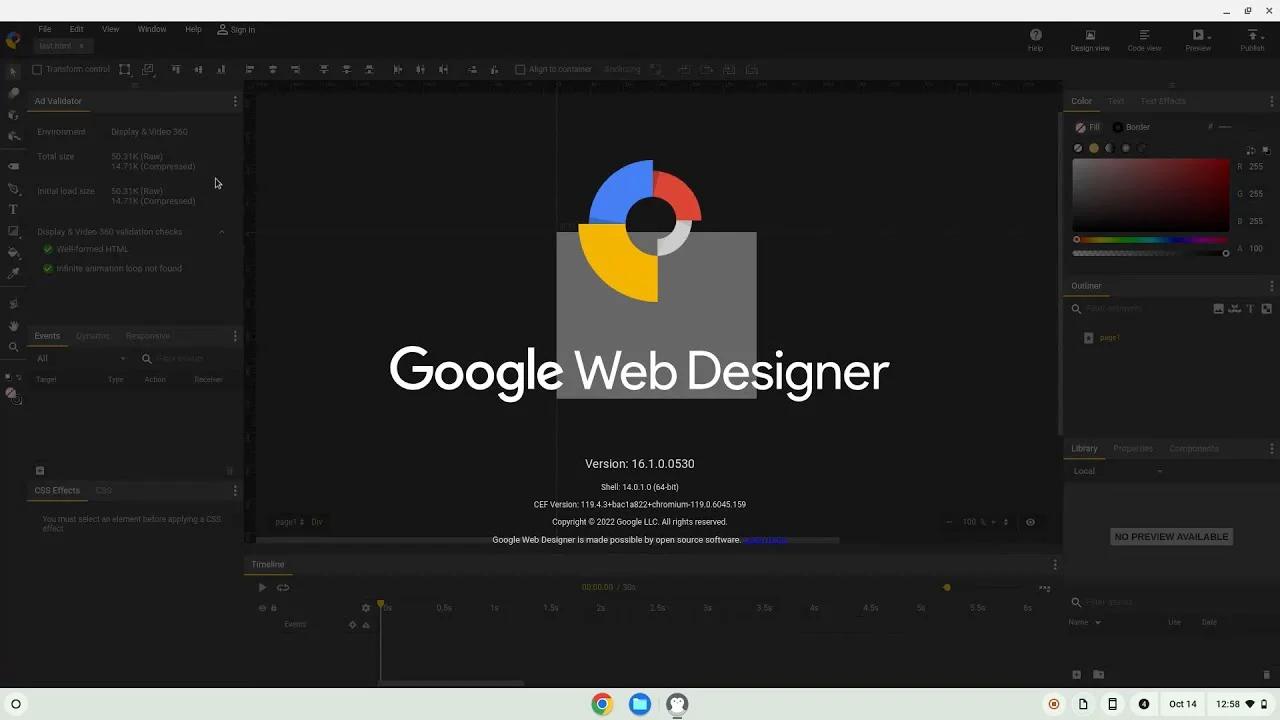 How to install Google Web Designer on a Chromebook