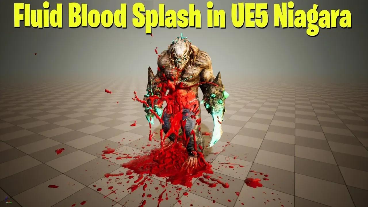 Fluid Blood Splash in UE5 Niagara Tutorial | Download Files