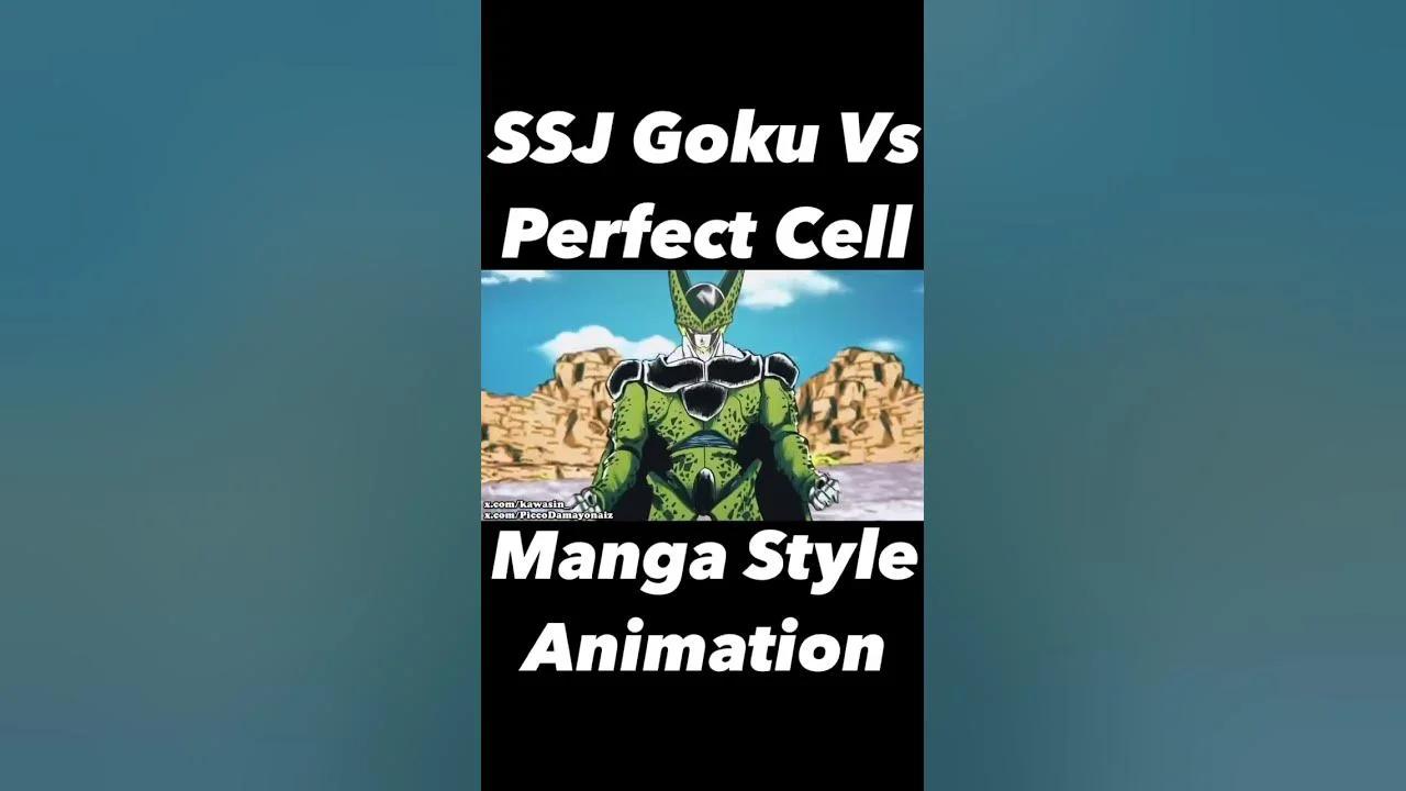Goku Ssj Full Power VS Cell perfecto #anime #dragonball #manga #goku