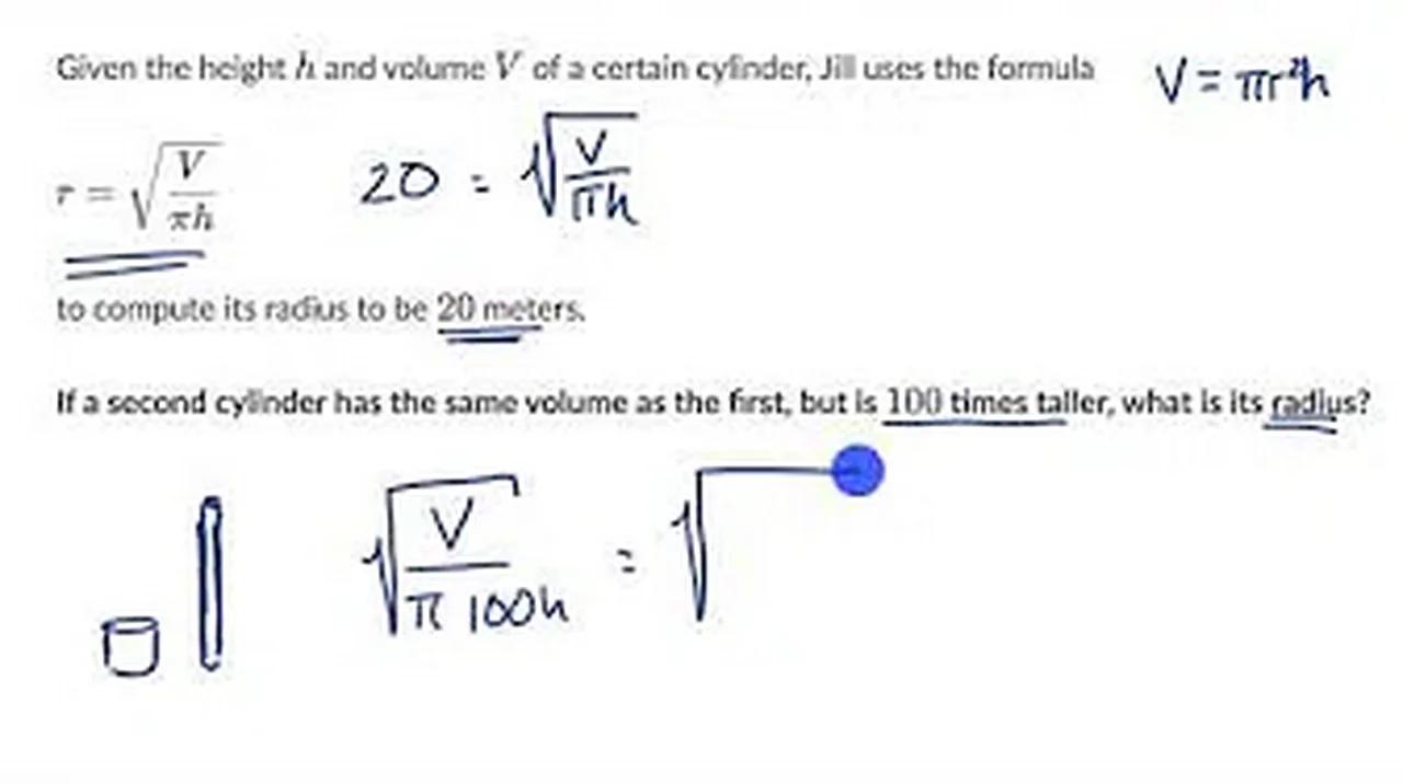 Interpreting expressions with multiple variables: Cylinder | Modeling ...