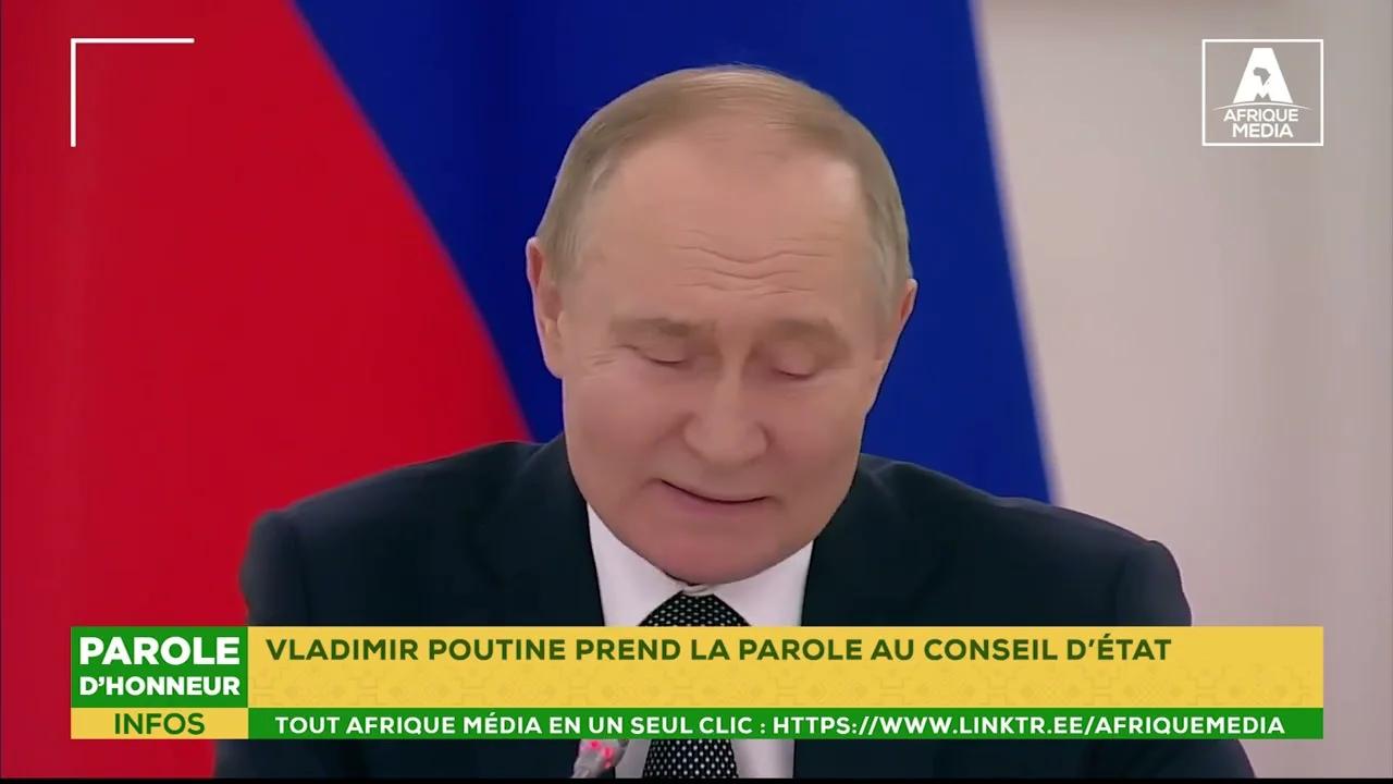 VLADIMIR POUTINE PREND LA PAROLE AU CONSEIL D’ÉTAT.
