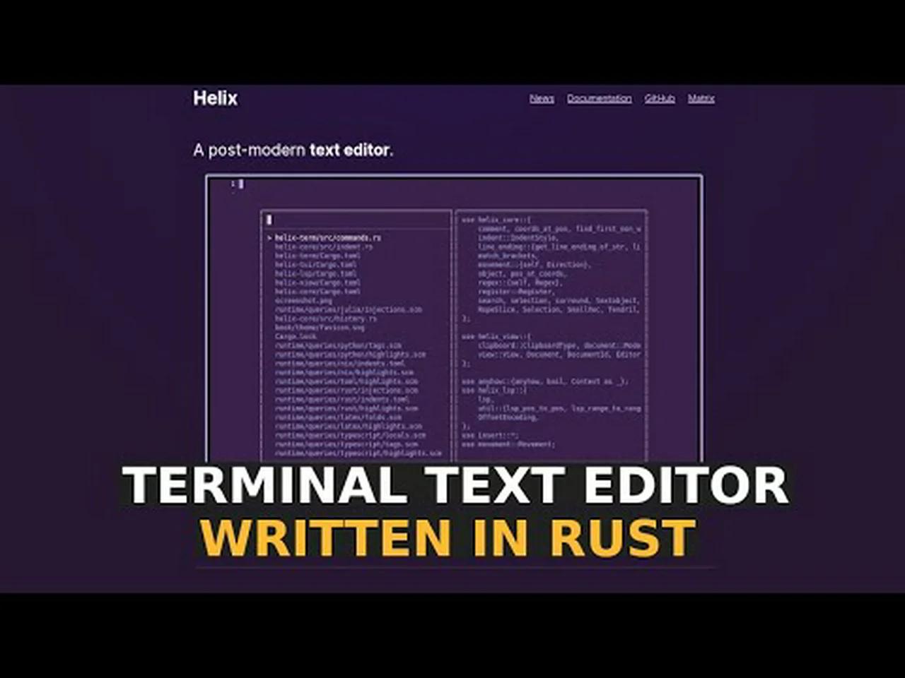 Helix as terminal text editor alternative to Neovim?