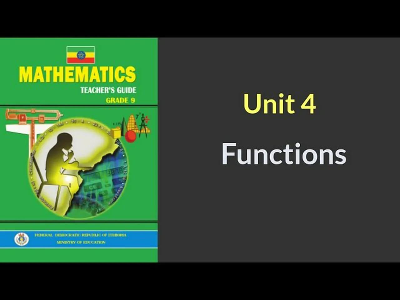 Ethiopian Grade 9 Maths Unit 4 Functions