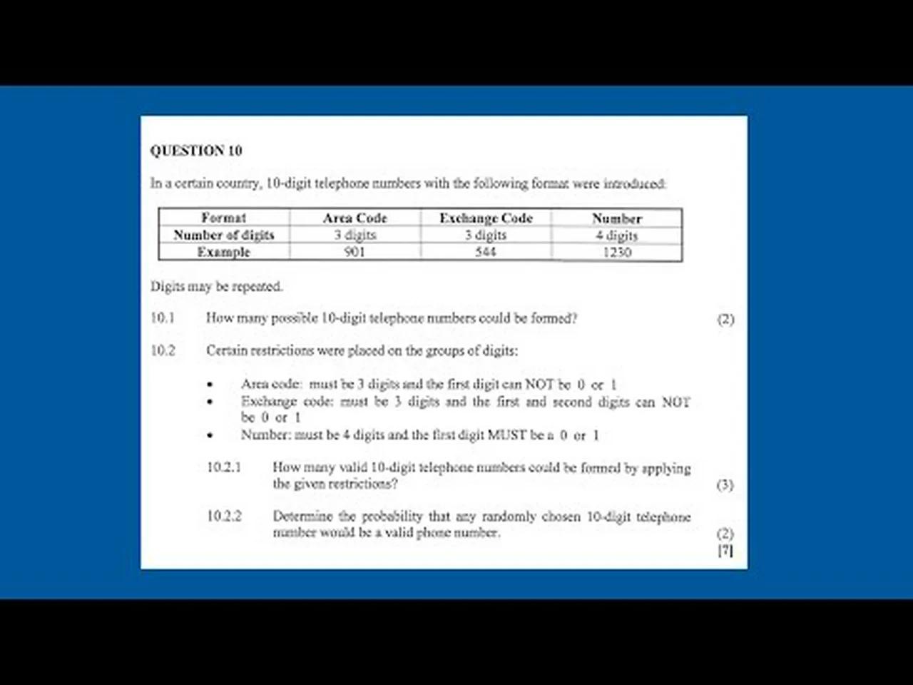 Probability, Counting Principle Grade 12 Mathematics November 2020