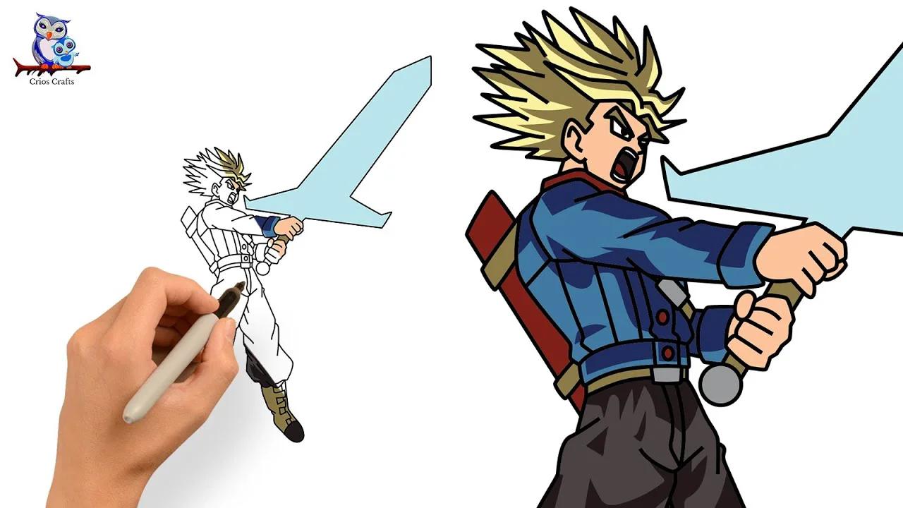 How to Draw Trunks' Sword Of Hope - Dragon Ball Super Saiyan Rage