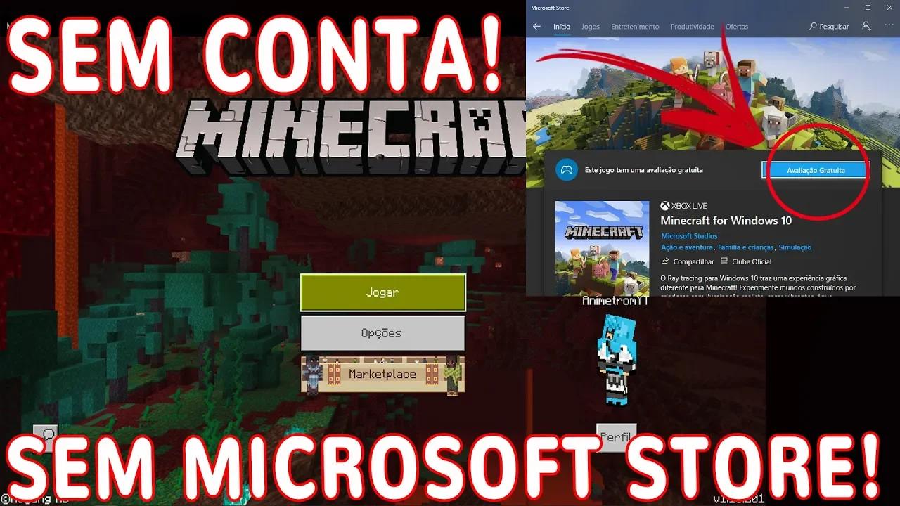 SEM ERRO! Como ter o Minecraft For Windows 10 100% Grátis e SEM CONTA E ...