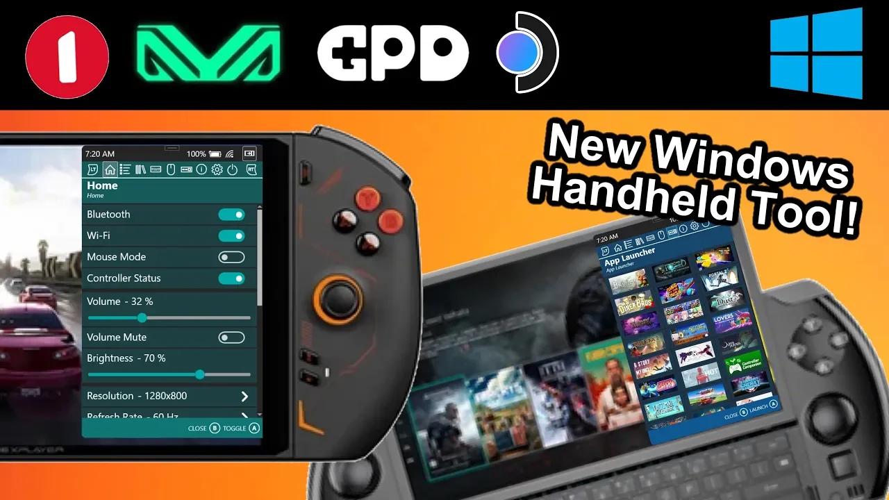Steam Deck Inspired Windows Gaming Handheld Software - Handheld Control Panel