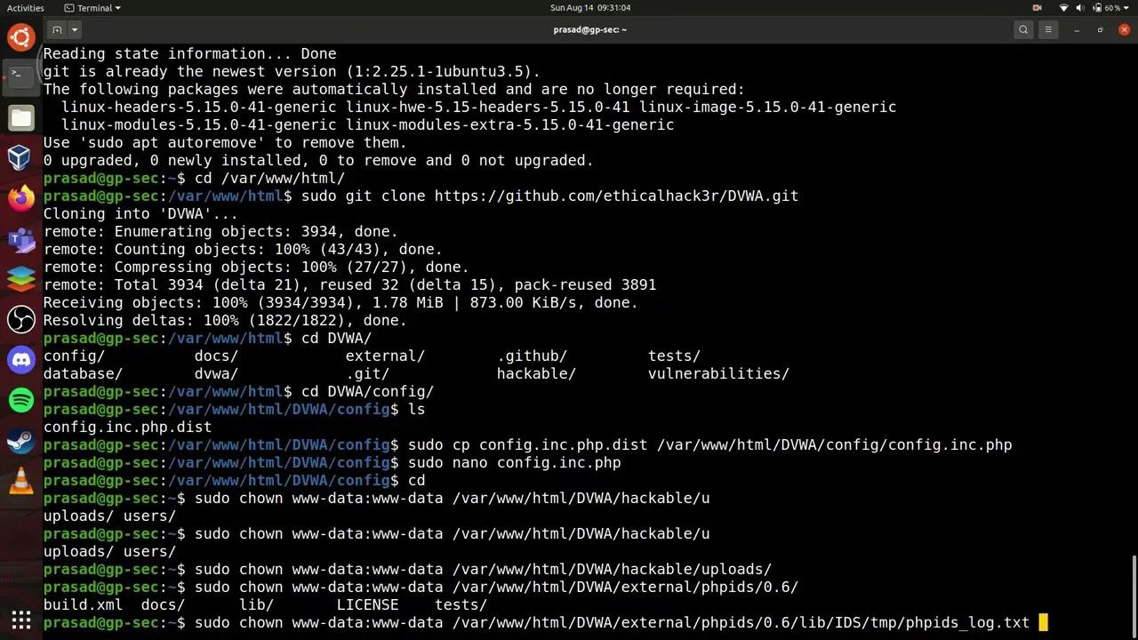 How To Setup Dvwa Into Your Linux Distribution Ubuntu 2004 Lts