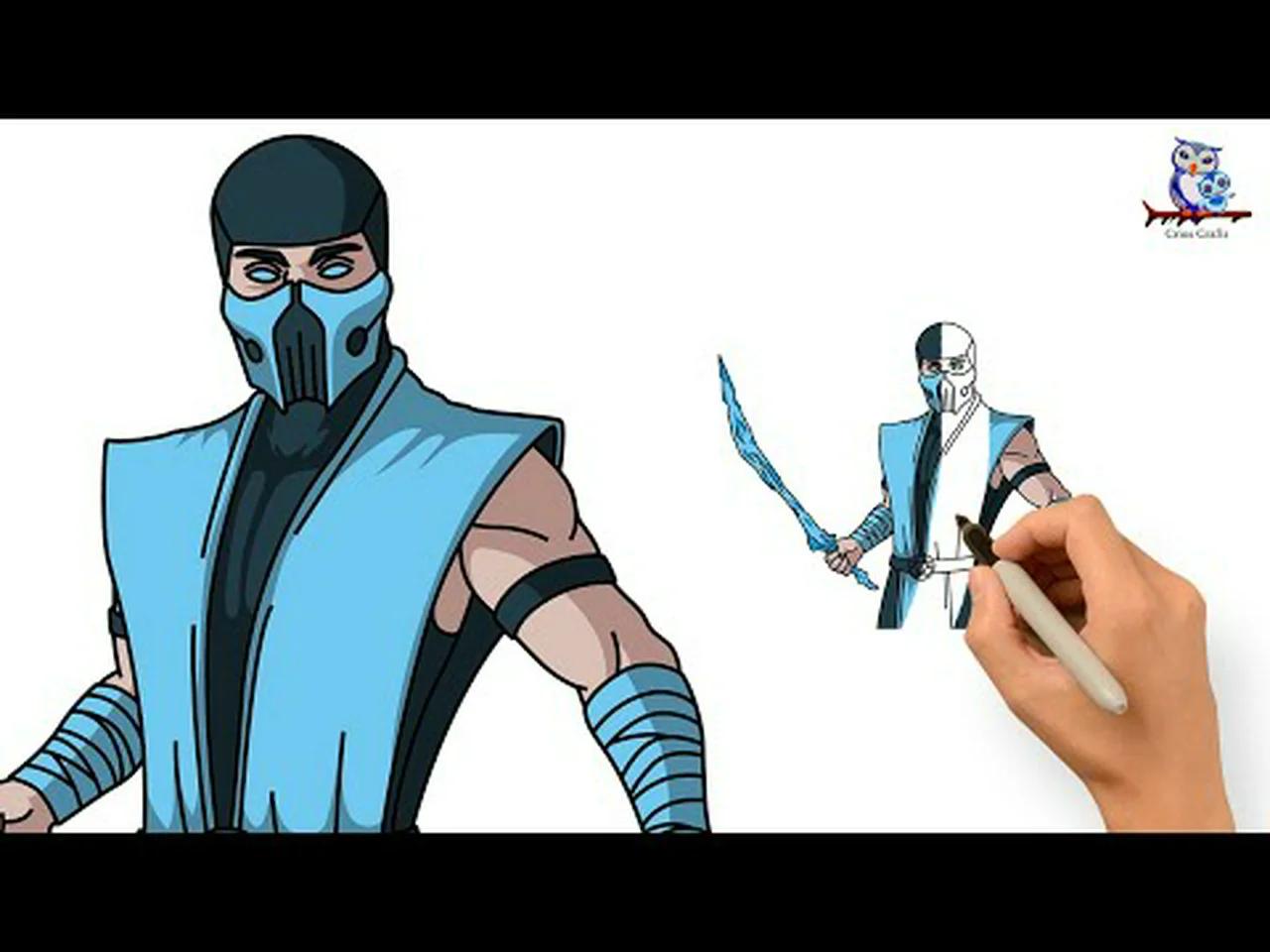 How To Draw Sub -Zero - Mortal Kombat