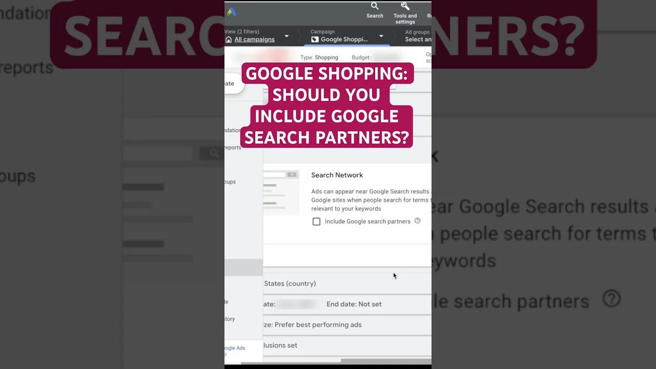 Should you include Google Search Partners in Google Shopping ad?