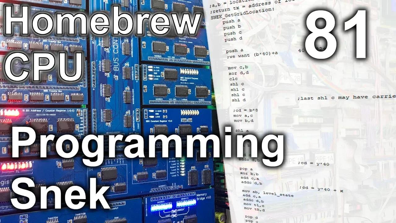 Programming Snek - Making an 8 Bit pipelined CPU - Part 81