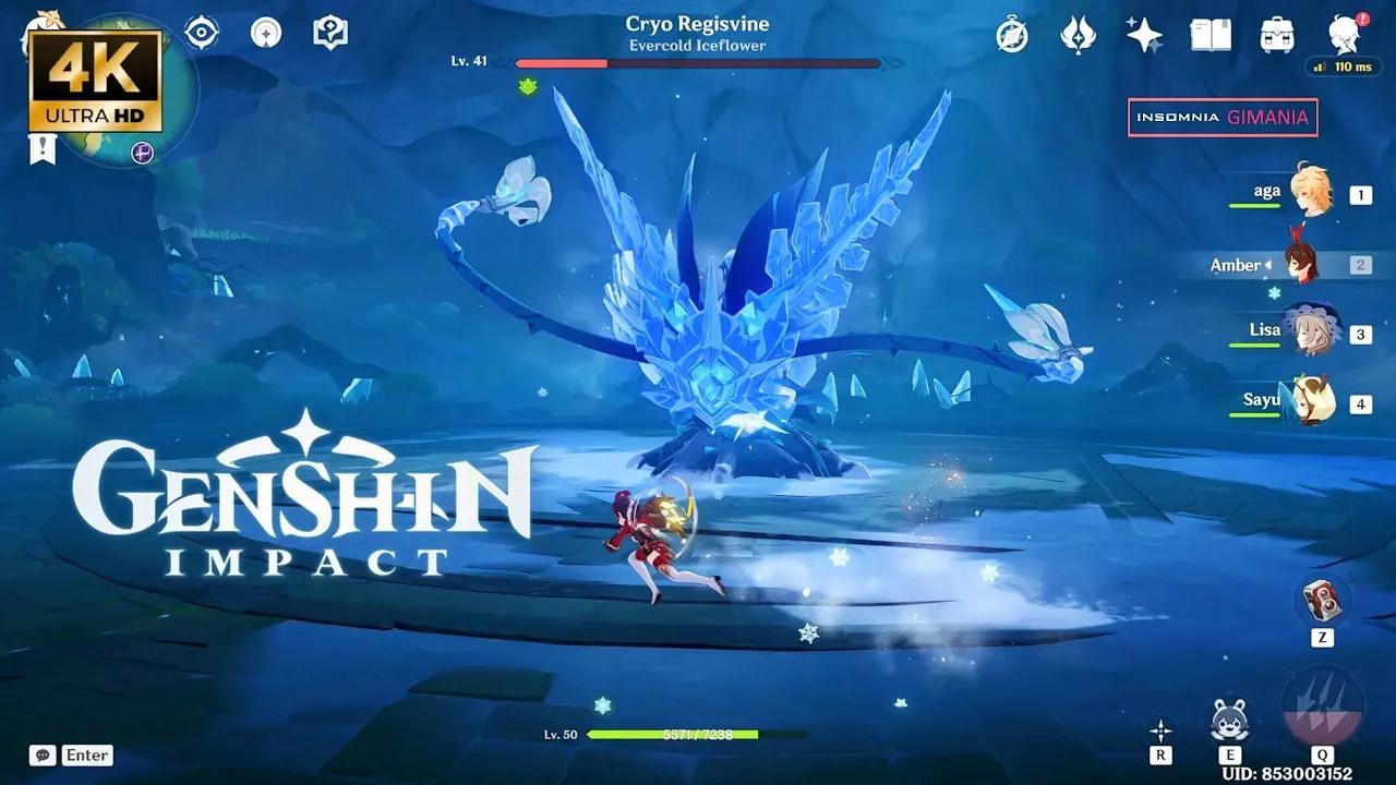 Genshin Impact 39% Solo Boss Cryo Regisvines Electro Hypostases ...